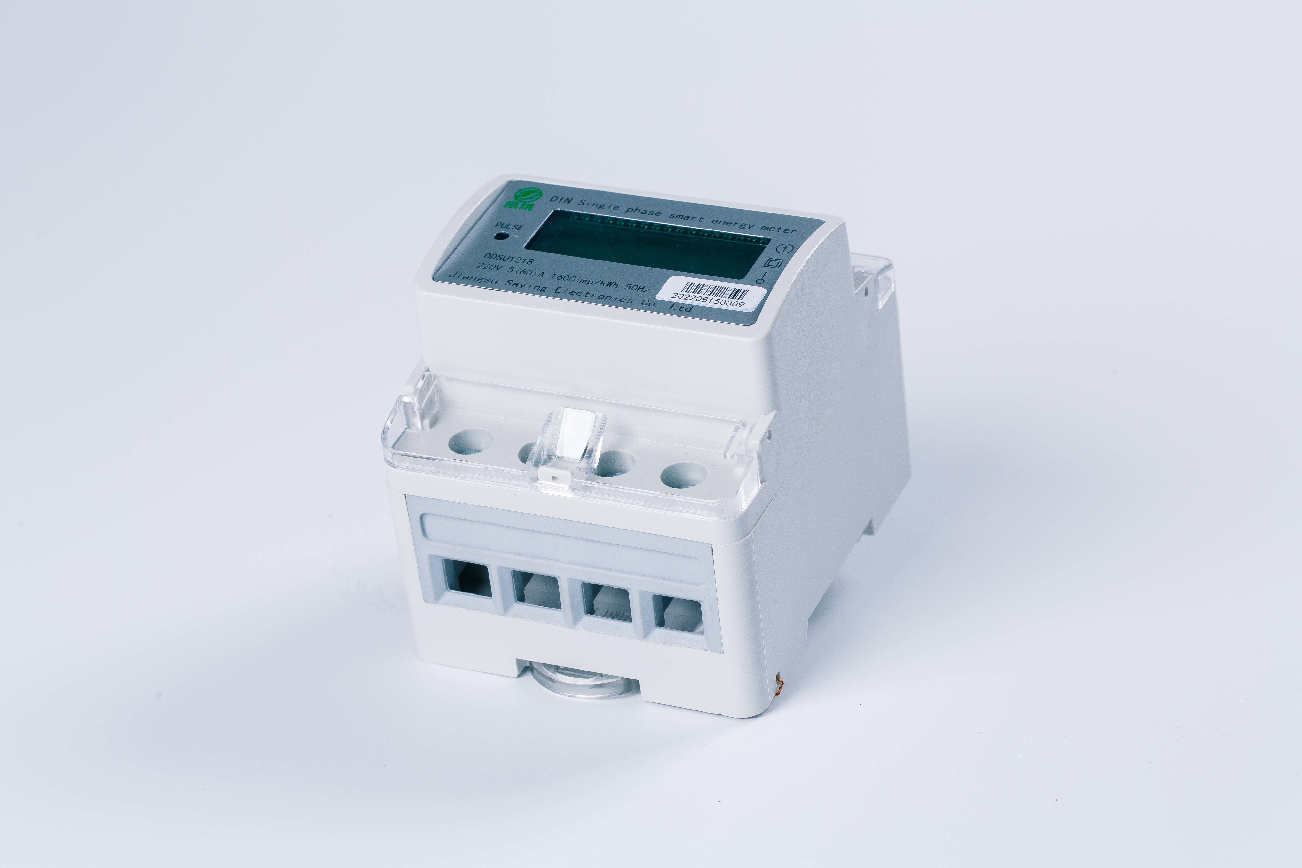 220V 60A Pengukur Energi Prabayar Fase Tunggal DIN Rail Smart Meter ...